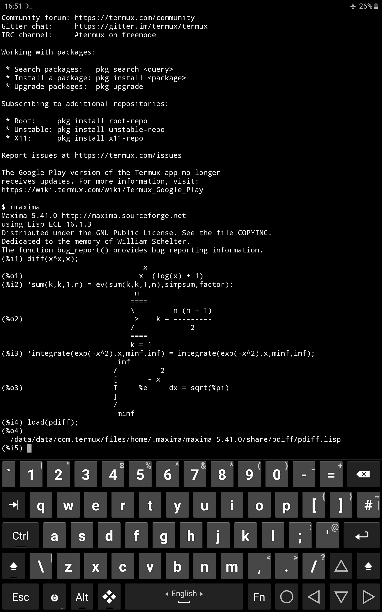 Package Request: Maxima · Issue #474 · termux/termux-packages · GitHub